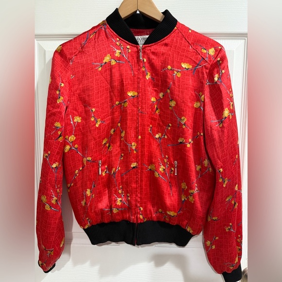 Allison Taylor | Jackets & Coats | Vtg Allison Taylor 0 Silk Red Floral ...
